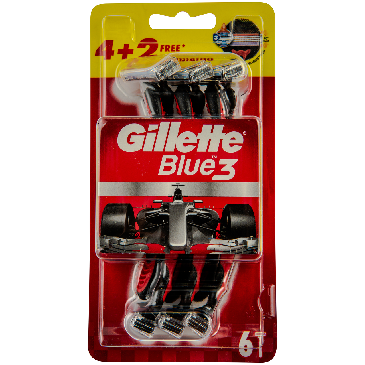 Бритва Gillette Blue 3 одноразовая 4 + 2шт купить онлайн с доставкой в ...