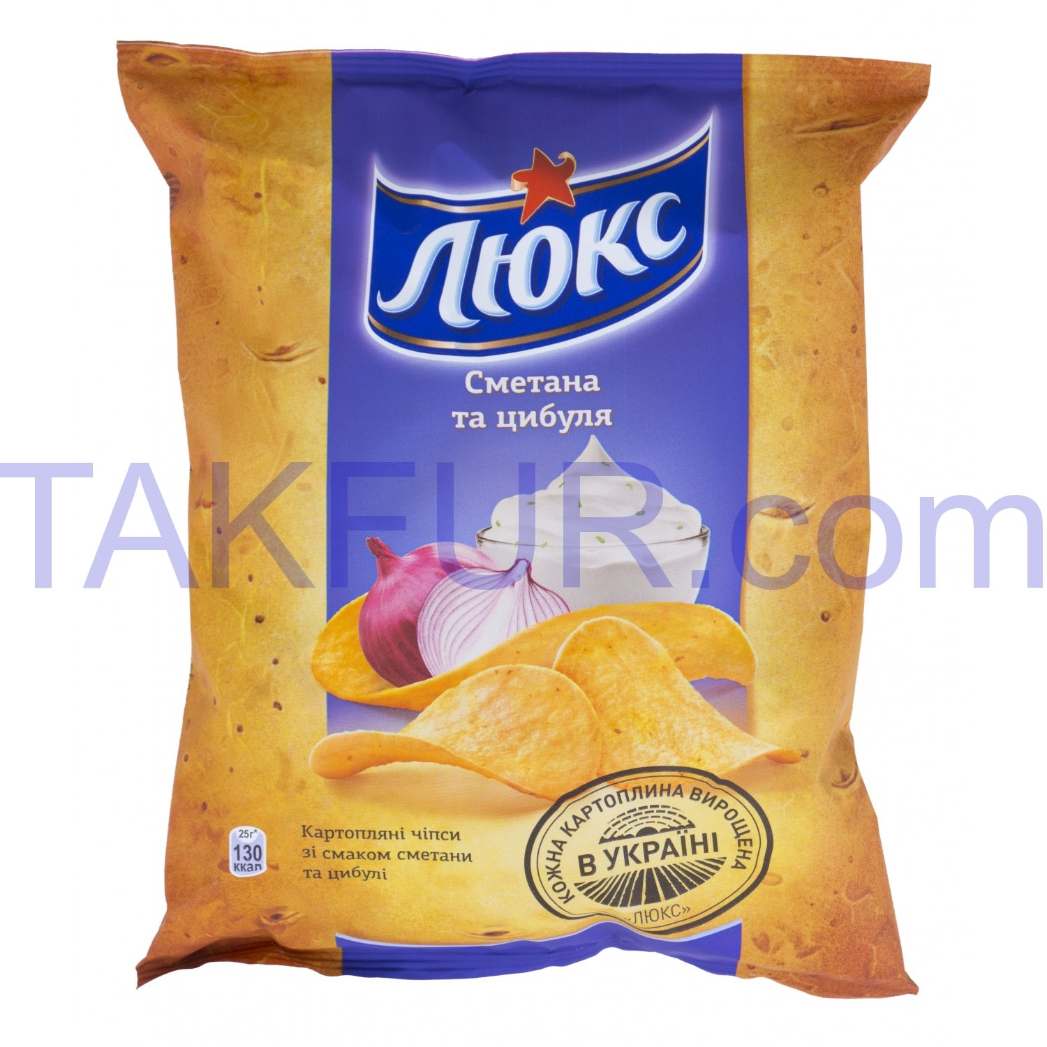 Чипсы Люкс со вкусом сметаны и лука картофельные 71г купить онлайн с ...