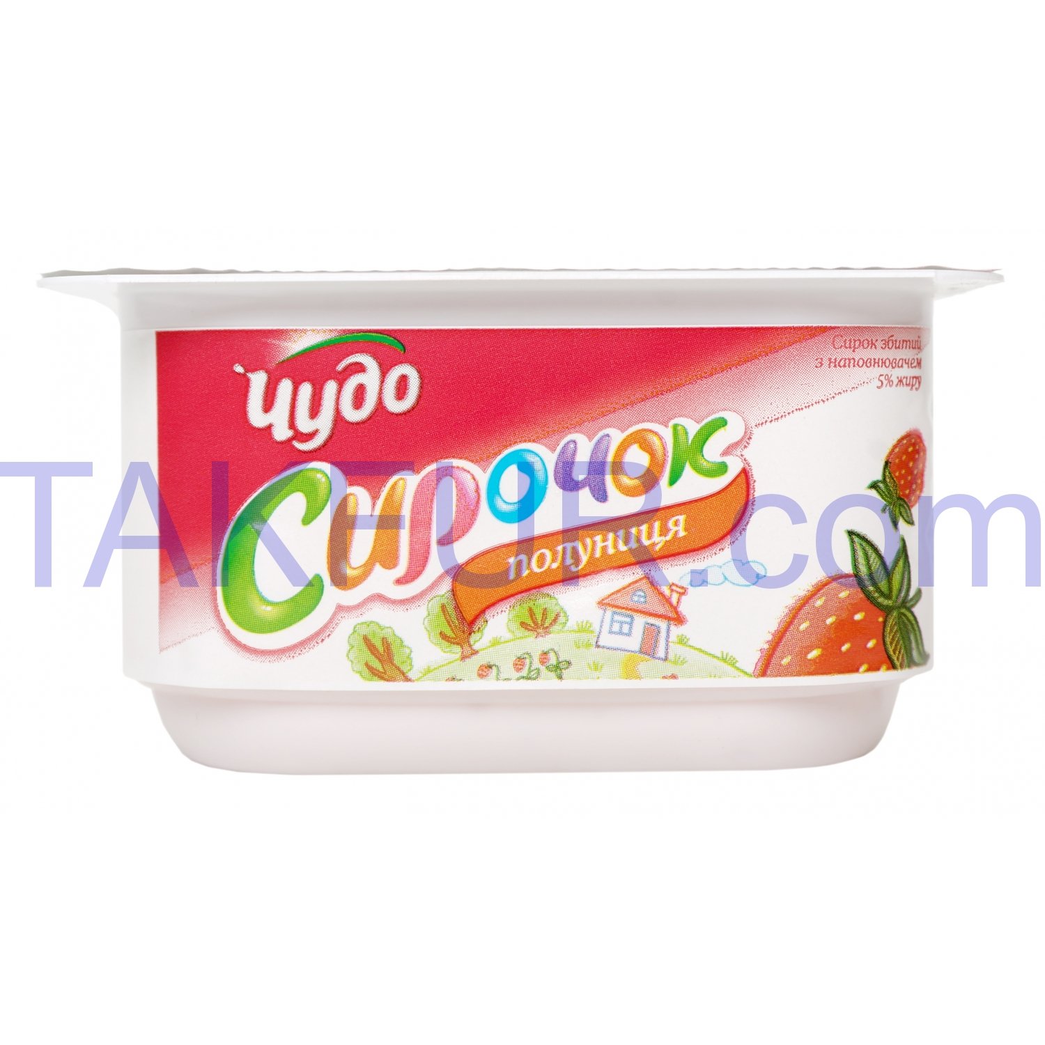 Творожок Чудо Сирочок клубника 5% 100г купить онлайн с доставкой в офис ...