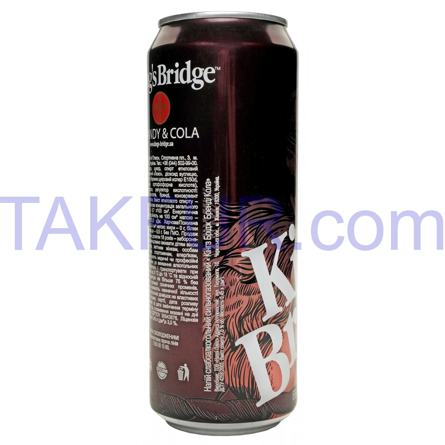 Напиток King`s Bridge Brandy & Cola слабоалког 7% 0,45л ж/б купить ...