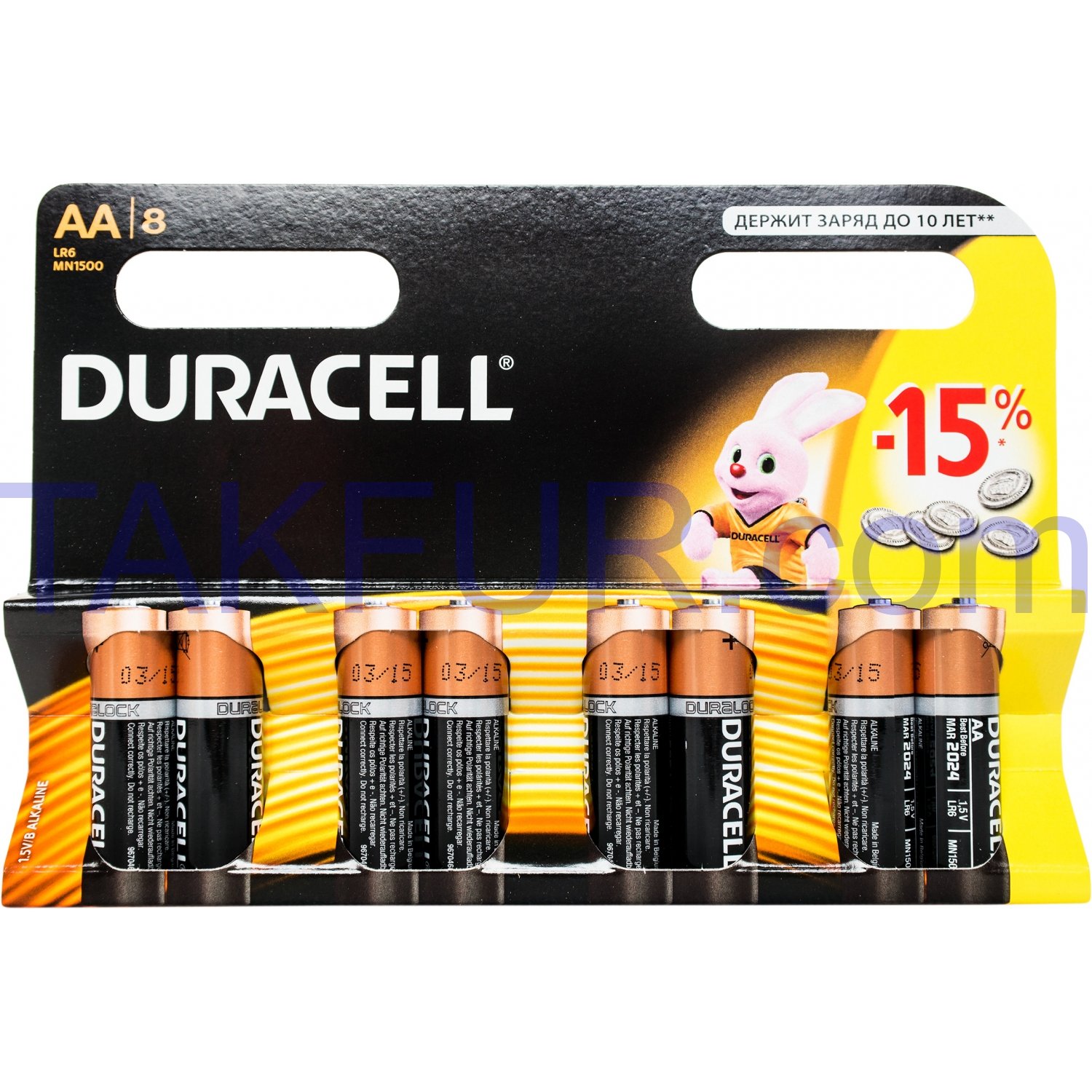 Элемент питания Duracell щелочной АА 1,5V 8шт купить онлайн с доставкой ...